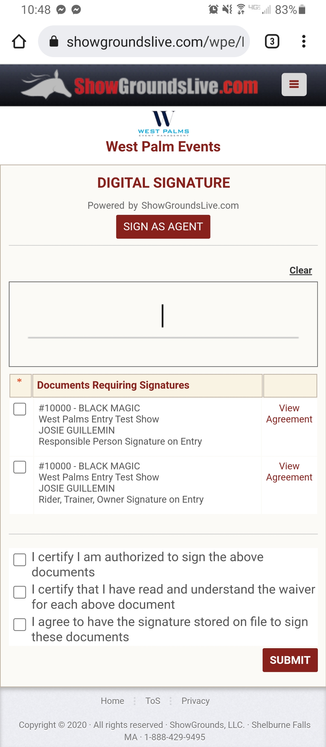 How to create an entry online – Showgrounds Documentation