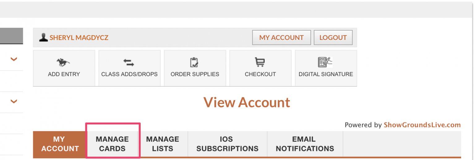 How to add a credit card to your account – Showgrounds Documentation